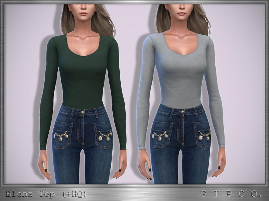The Sims Resource - Elena Top (Tucked).