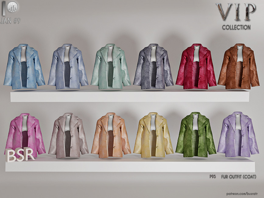 The Sims Resource - [PATREON] (Early Access) FUR OUTFIT (COAT) P95