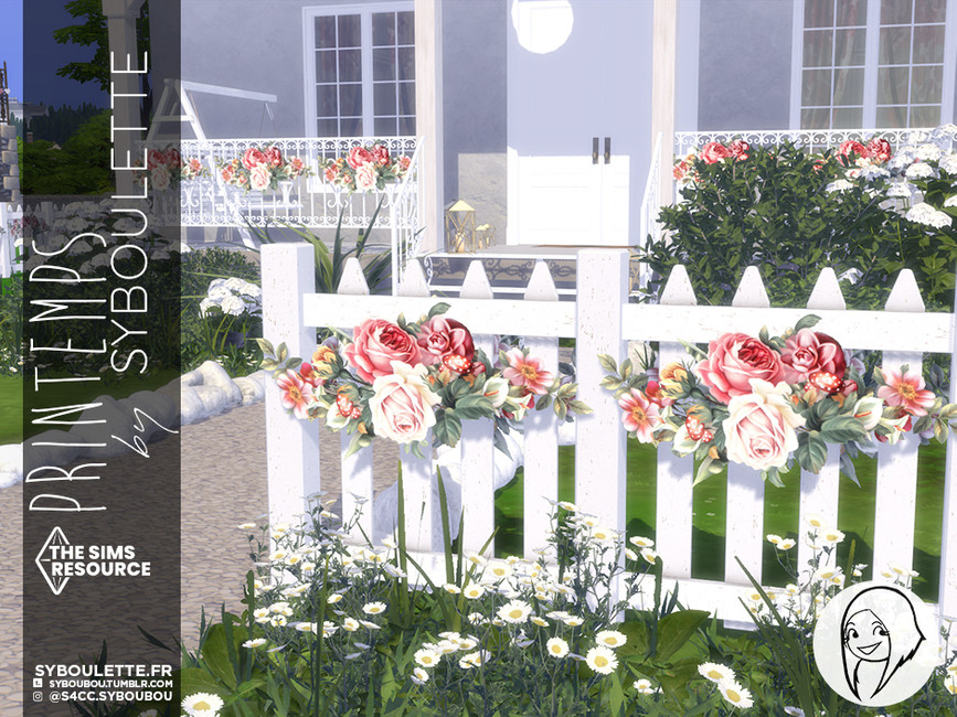 The Sims Resource - Printemps - Seasons holiday trim - Pink roses