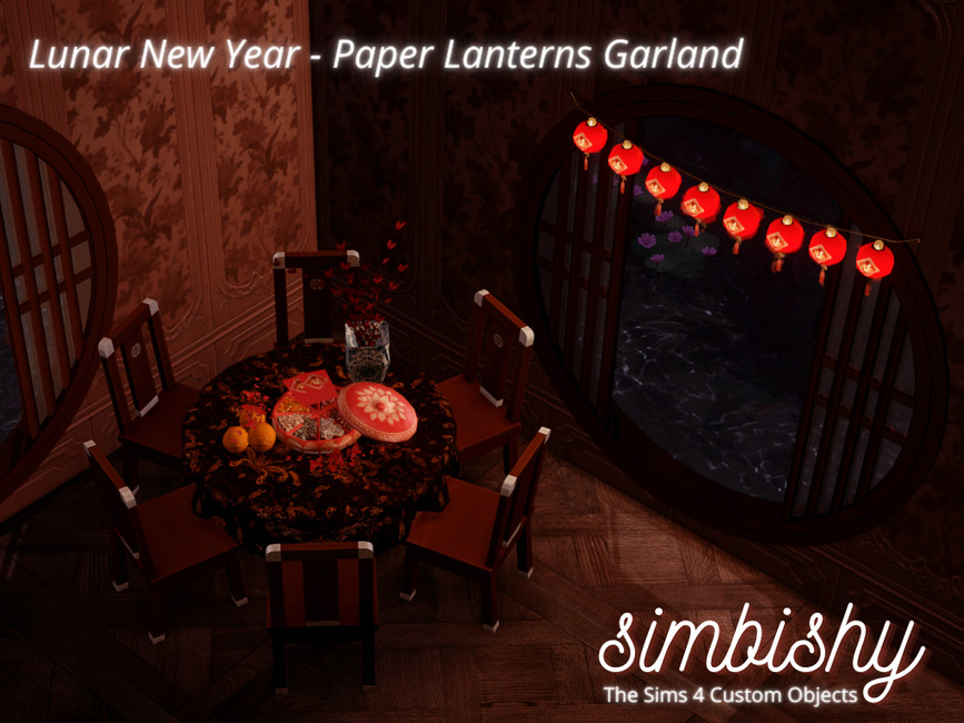 The Sims Resource - Lunar New Year - Paper Lantern Garland