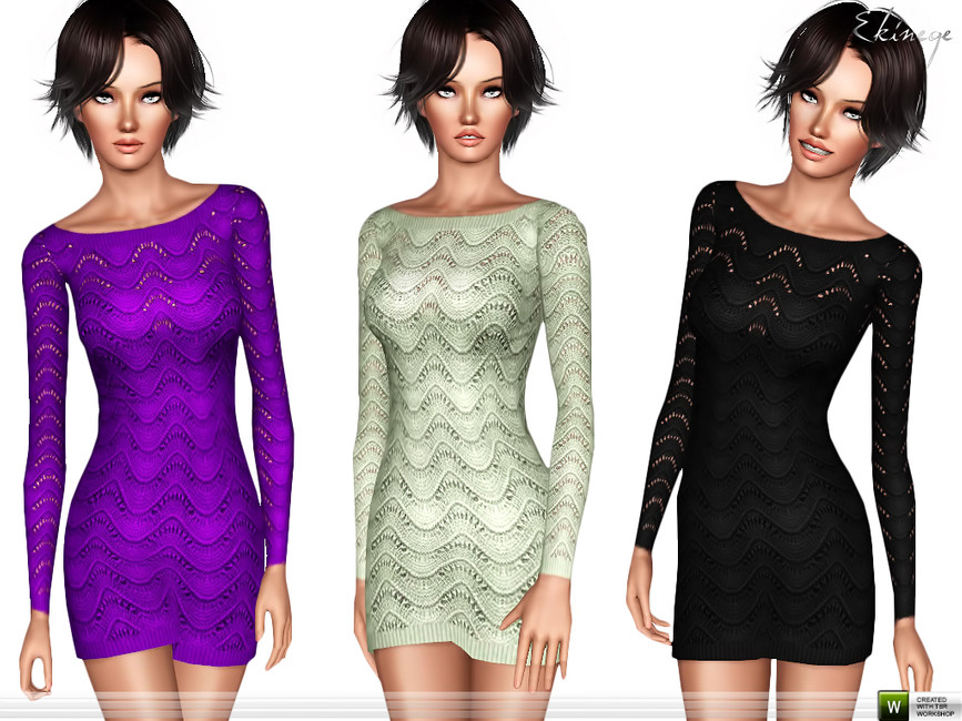 The Sims Resource - Wave Knit Dress