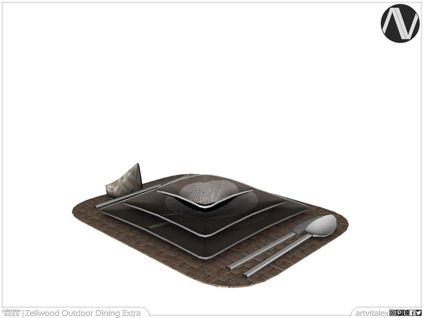 The Sims Resource - Zellwood Placemat, Plates, Fork, Knife And Spoon