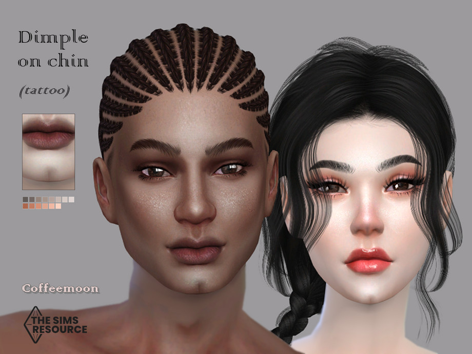 The Sims Resource | Dimple on chin (Tattoo)