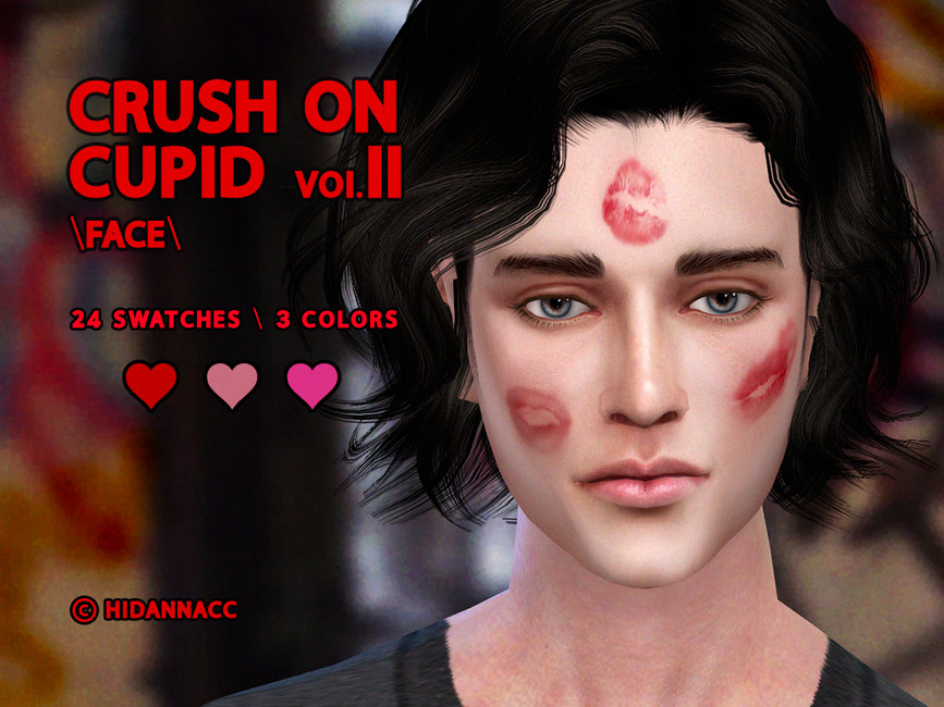The Sims Resource - Crush on Cupid - Face Kiss stamps vol.ll (Tattoo)