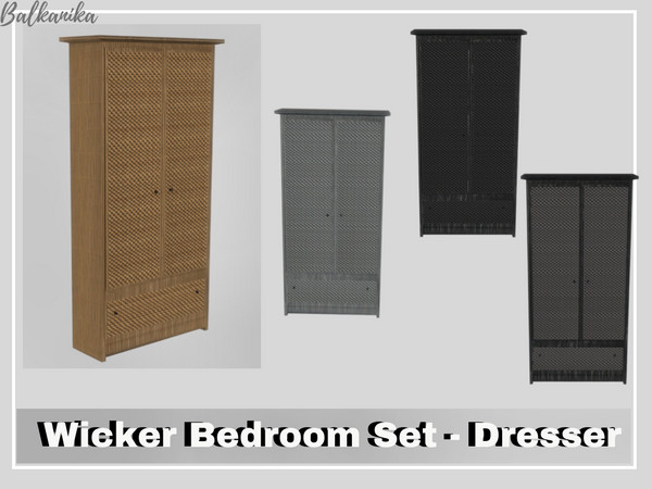 The Sims Resource | Wicker Bedroom Set - Dresser