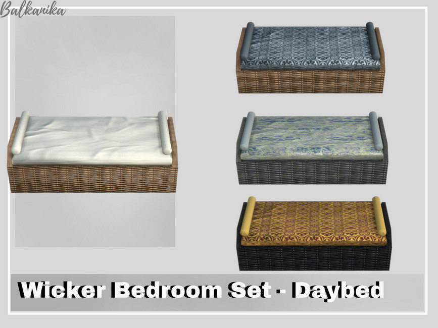 The Sims Resource - Wicker Bedroom Set - DayBed