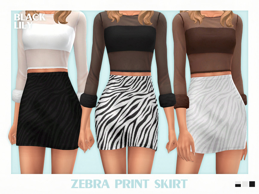 The Sims Resource - Zebra Print Skirt