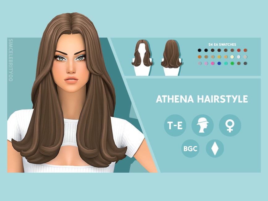 The Sims Resource - Athena Hairstyle
