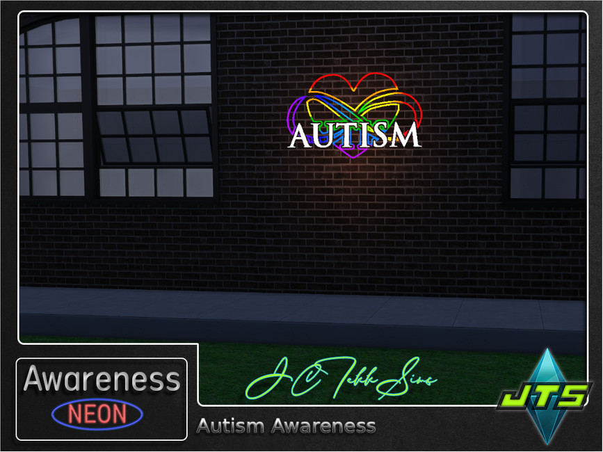 The Sims Resource - Autism Awareness Neon Wall Light
