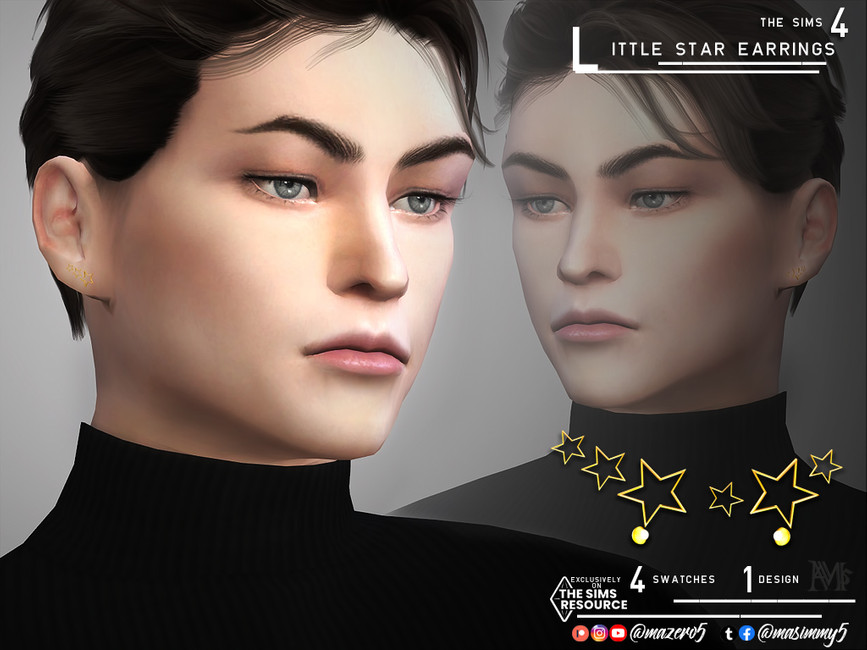 The Sims Resource - Little Star Earrings