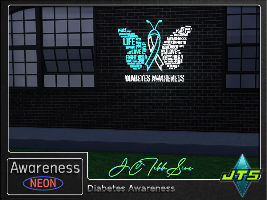 The Sims Resource - Diabetes Awareness Neon Wall Light