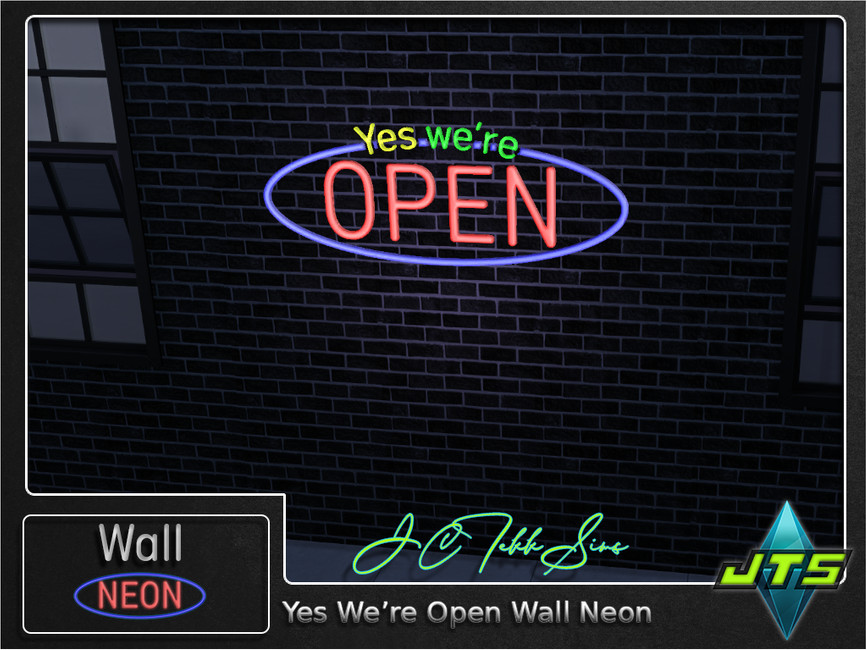 The Sims Resource - Yes We're Open Neon Wall Light