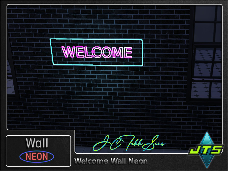 The Sims Resource | Welcome Neon Wall Light