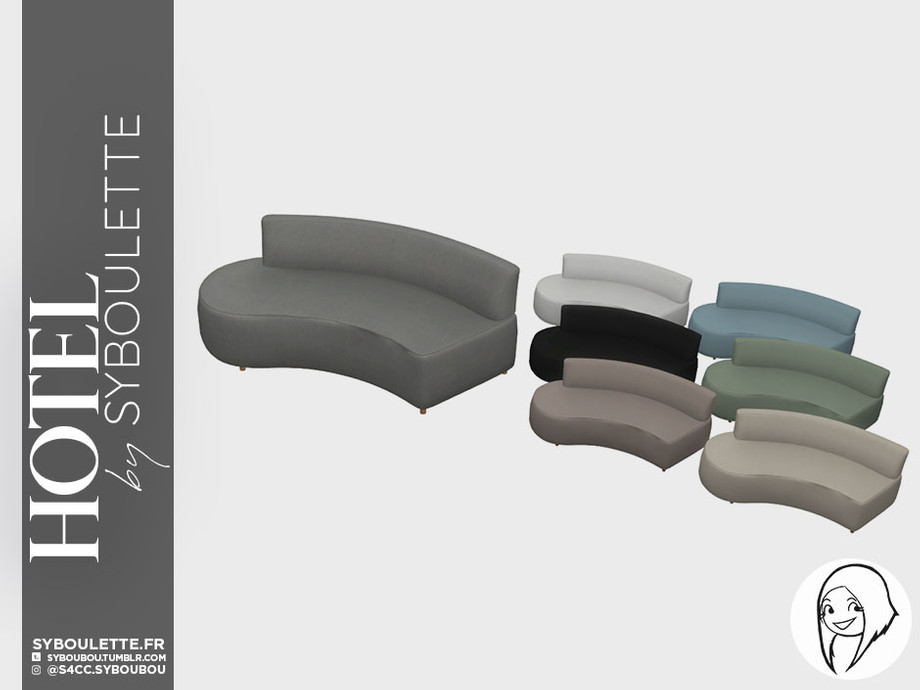 The Sims Resource - Hotel - Sectional Curved Sofa - Left End - Concave