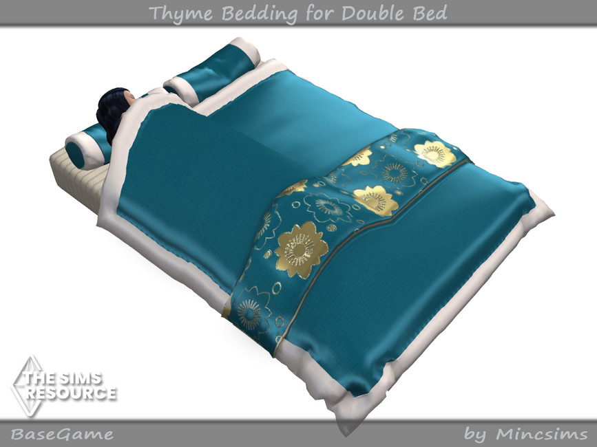 The Sims Resource - Thyme Bedding for Double Bed