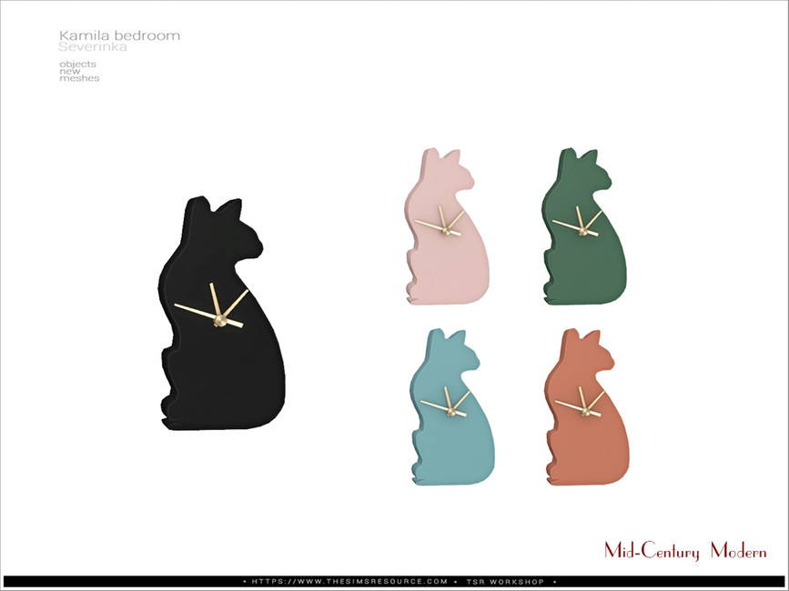The Sims Resource - Mid-Century Modern - Kamila Cat clock