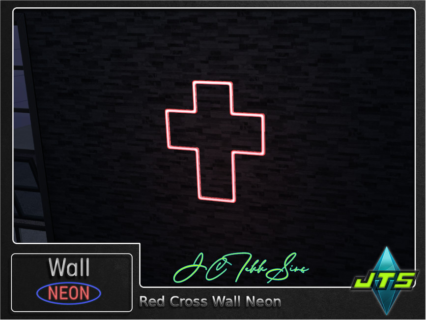 The Sims Resource - Red Cross Neon Wall Light