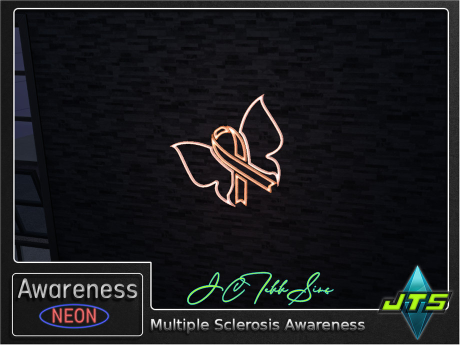The Sims Resource | Multiple Sclerosis Awareness Neon Wall Light