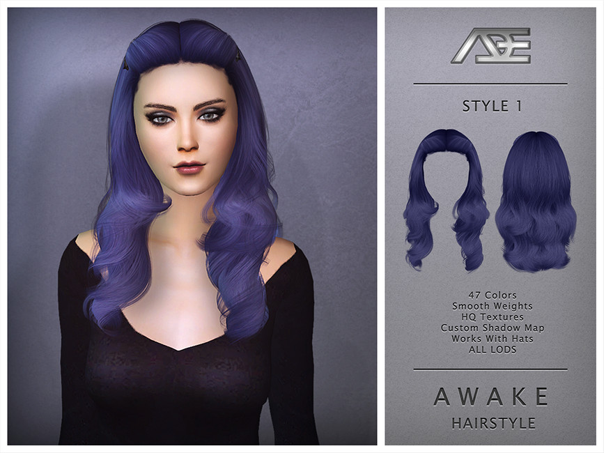 The Sims Resource - Ade - Awake Style 1 (Hairstyle)