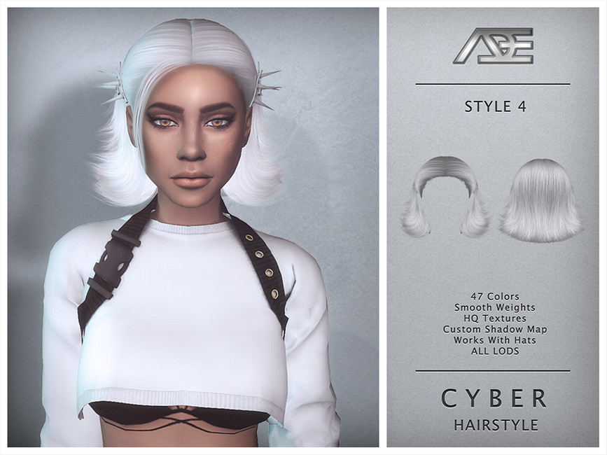 The Sims Resource - Ade - Cyber Style 4 (Hairstyle)