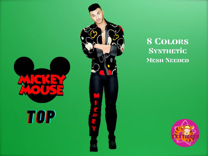 The Sims Resource - Mickey Set (Male Shirt)