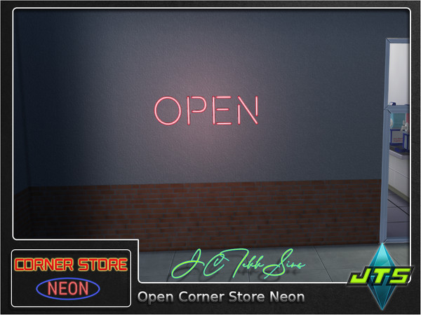 The Sims Resource | Open Neon Corner Store Light
