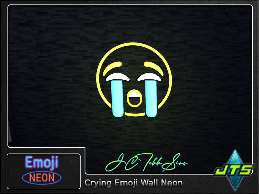 The Sims Resource - Crying Emoji Neon Wall Light
