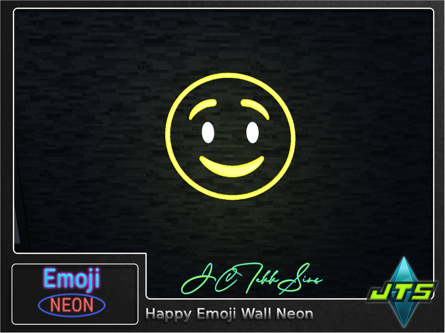 The Sims Resource - Happy Emoji Neon Wall Light