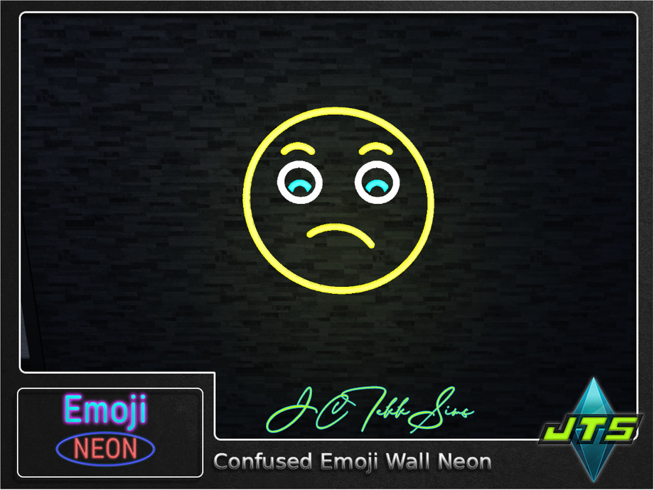 The Sims Resource | Confused Emoji Neon Wall Light