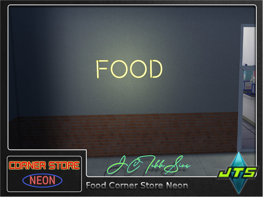 The Sims Resource | Food Neon Corner Store Light