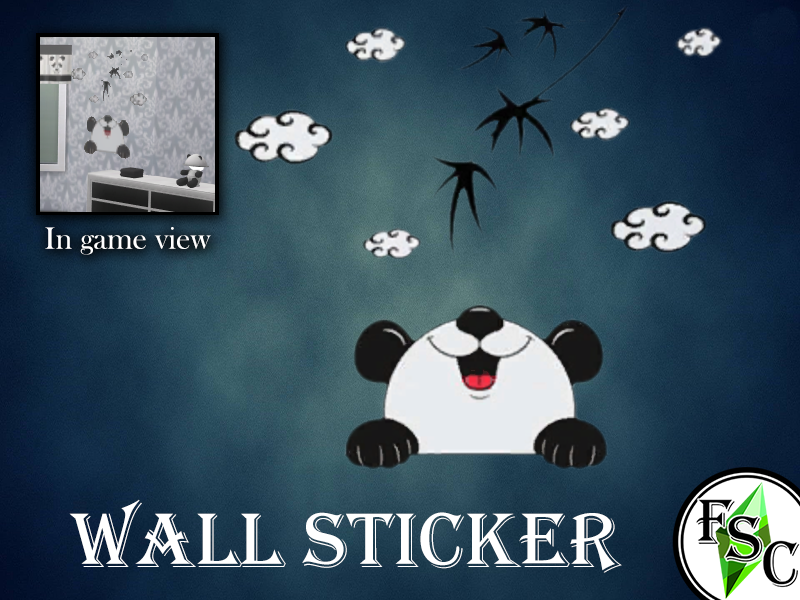 The Sims Resource | Panda Nursery Set - Wall Sticker