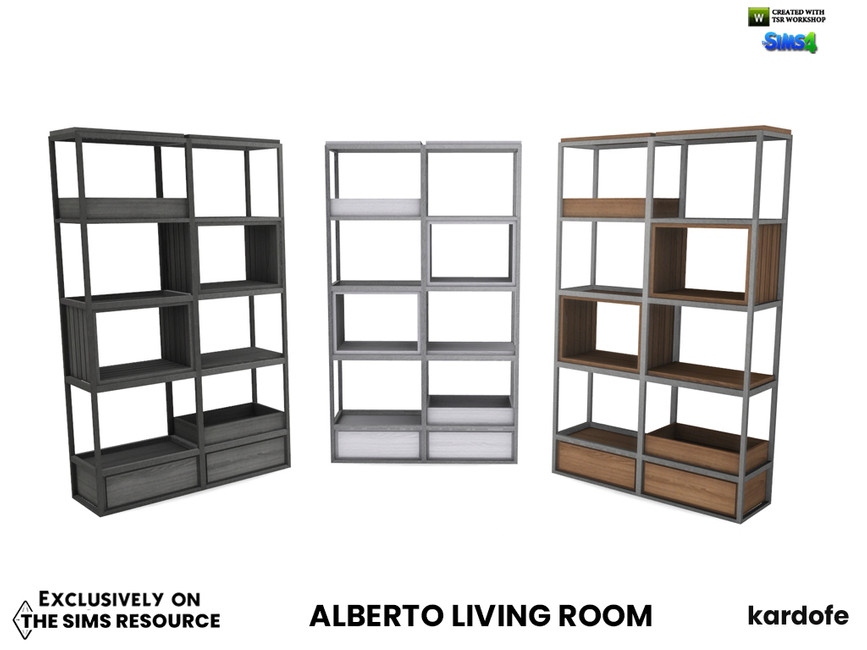 The Sims Resource - kardofe_Alberto living room_Bookshelf