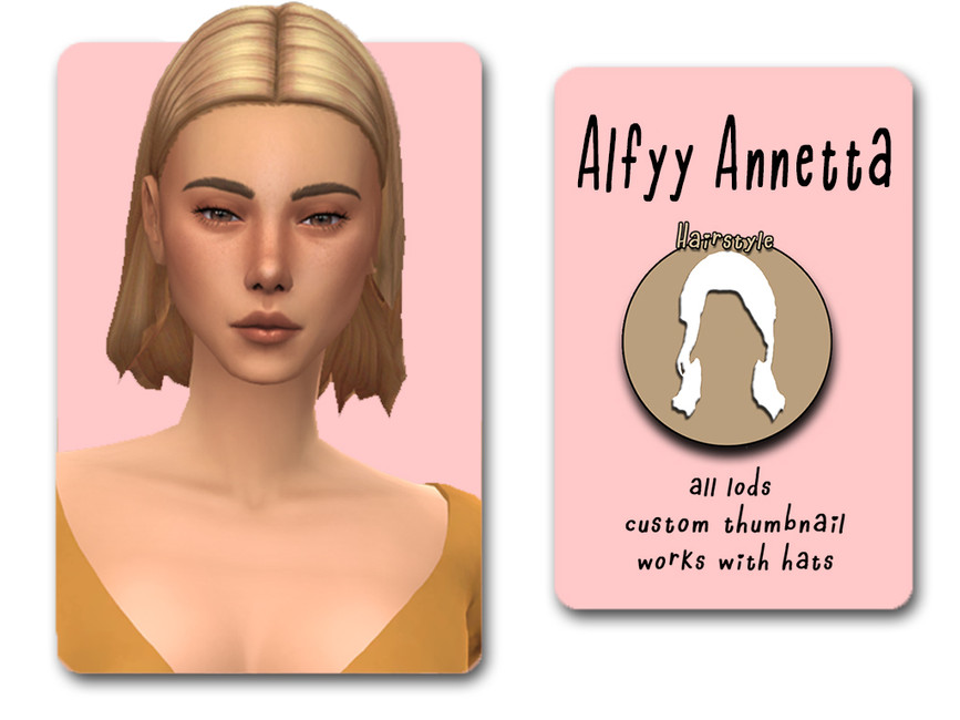 The Sims Resource - Alfyy Annetta Hairstyle