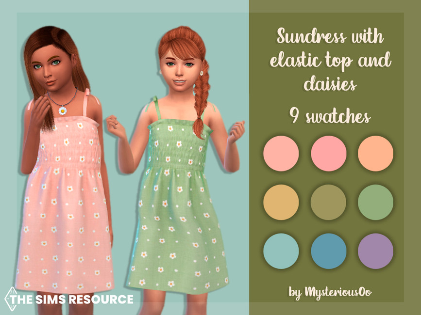 The Sims Resource - Sundress with elastic top and daisies
