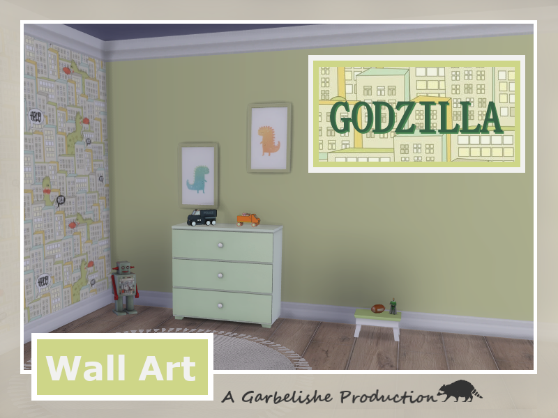 The Sims Resource | Godzilla Wall Art