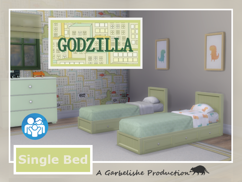The Sims Resource | Godzilla Single Bed