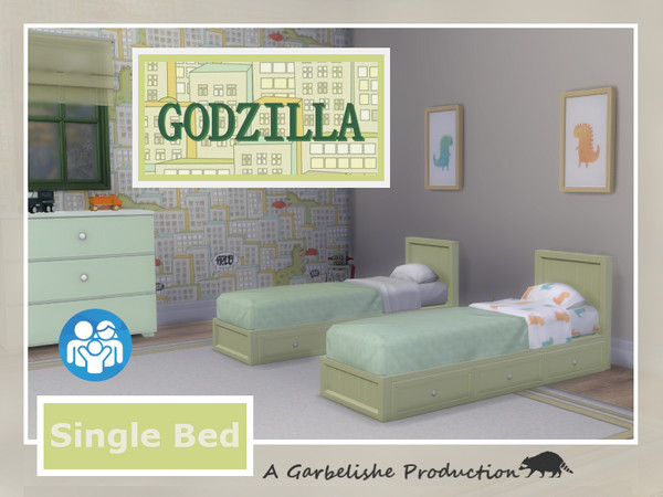 The Sims Resource | Godzilla Single Bed