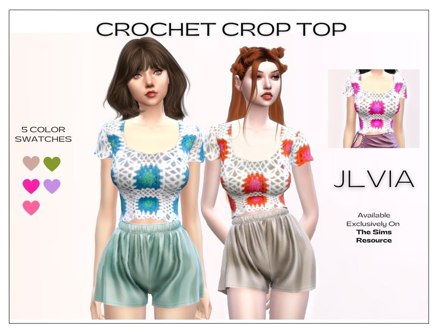 The Sims Resource - Crochet Crop Top