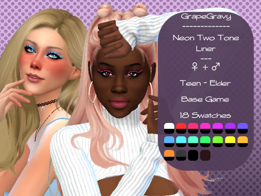The Sims Resource - Neon Two Toned Eyeliner 002