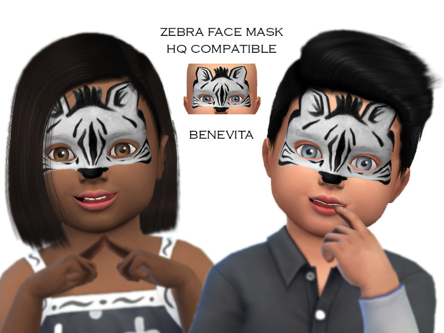 The Sims Resource - Zebra Face Mask [HQ]