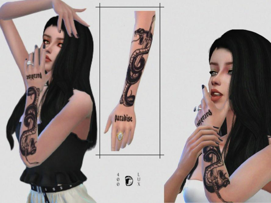 The Sims Resource - Inner Forearm/Hand Tattoo Set
