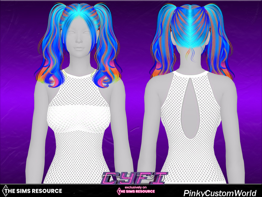 The Sims Resource - Cy-Fi - Cyberpunk Retexture of Yosi hair by S-Club
