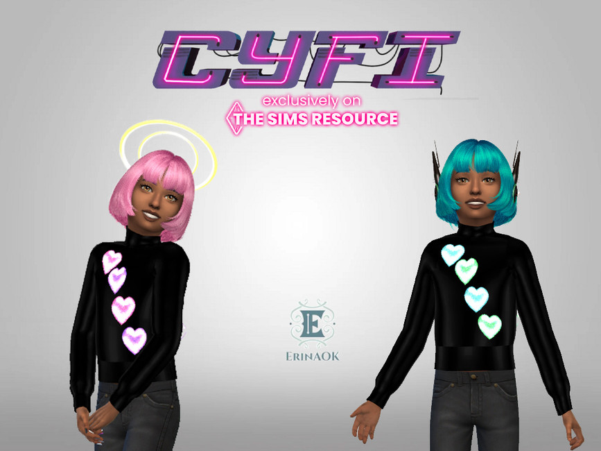 The Sims Resource - CyFi ErinAOK Girl's Heart Top