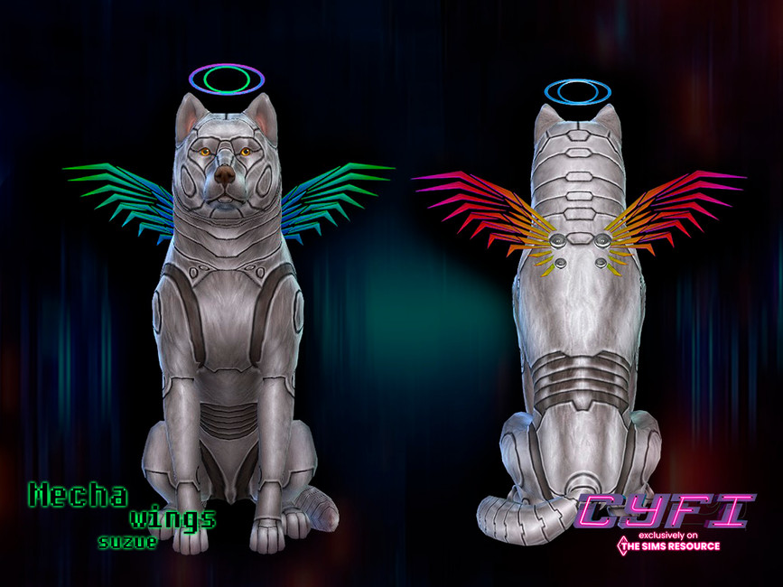 The Sims Resource - CyFi Mecha Wings Large Dogs