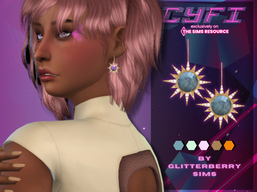 The Sims Resource - Cyfi- Space Earrings