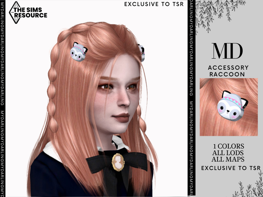 The Sims Resource - ACCESSORY RACCOON HAIR CHILD