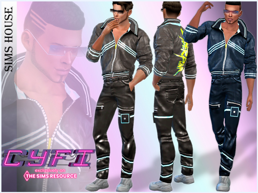 The Sims Resource - Men's Cyberpunk jacket