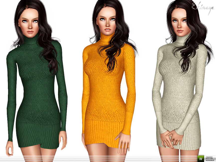 The Sims Resource - Turtleneck Sweater Dress