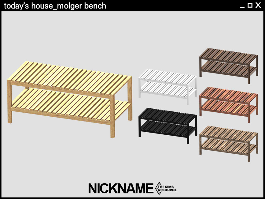 The Sims Resource - today's house set molger bench