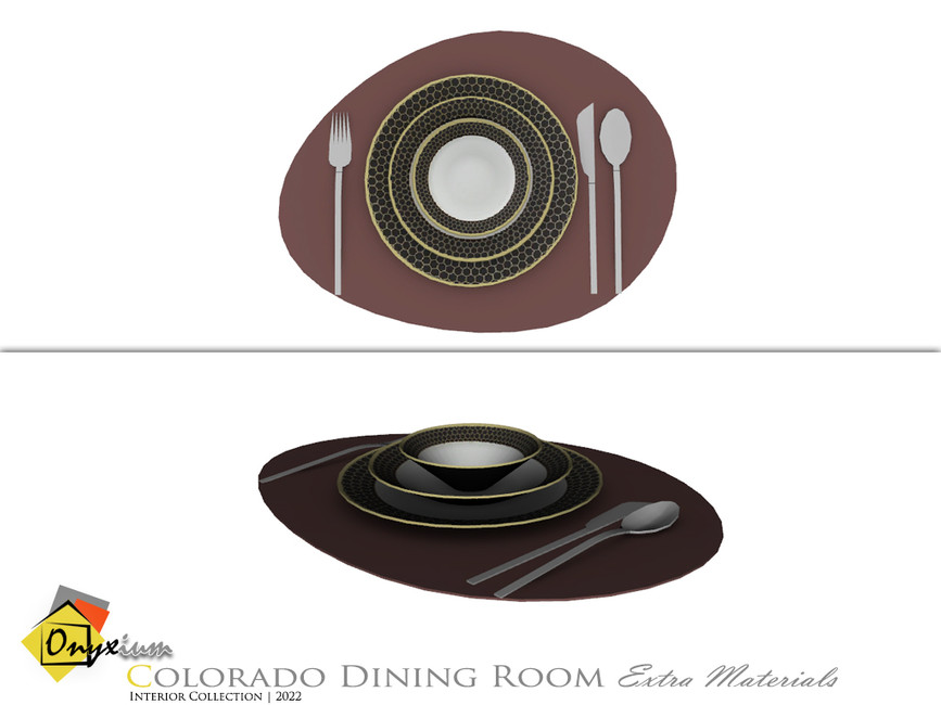 The Sims Resource - Colorado Placemat With Fork, Knife, Spoon And Plates